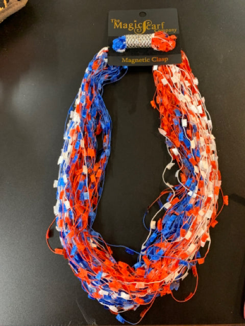 Magic Scarf Red, White and Blue Scarf – Divine Consign Boutique